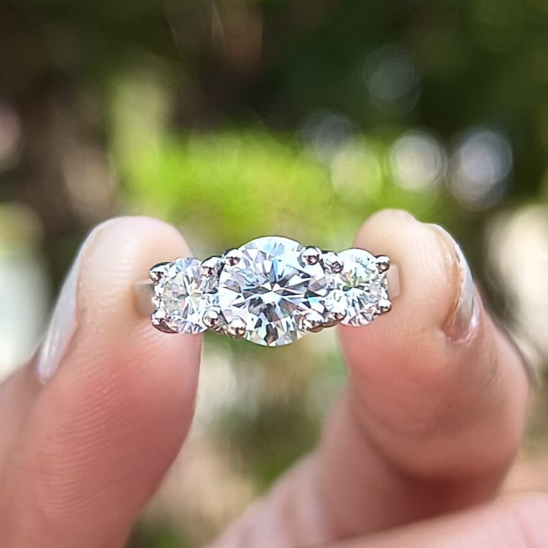 Round Stone Ring - Etsy