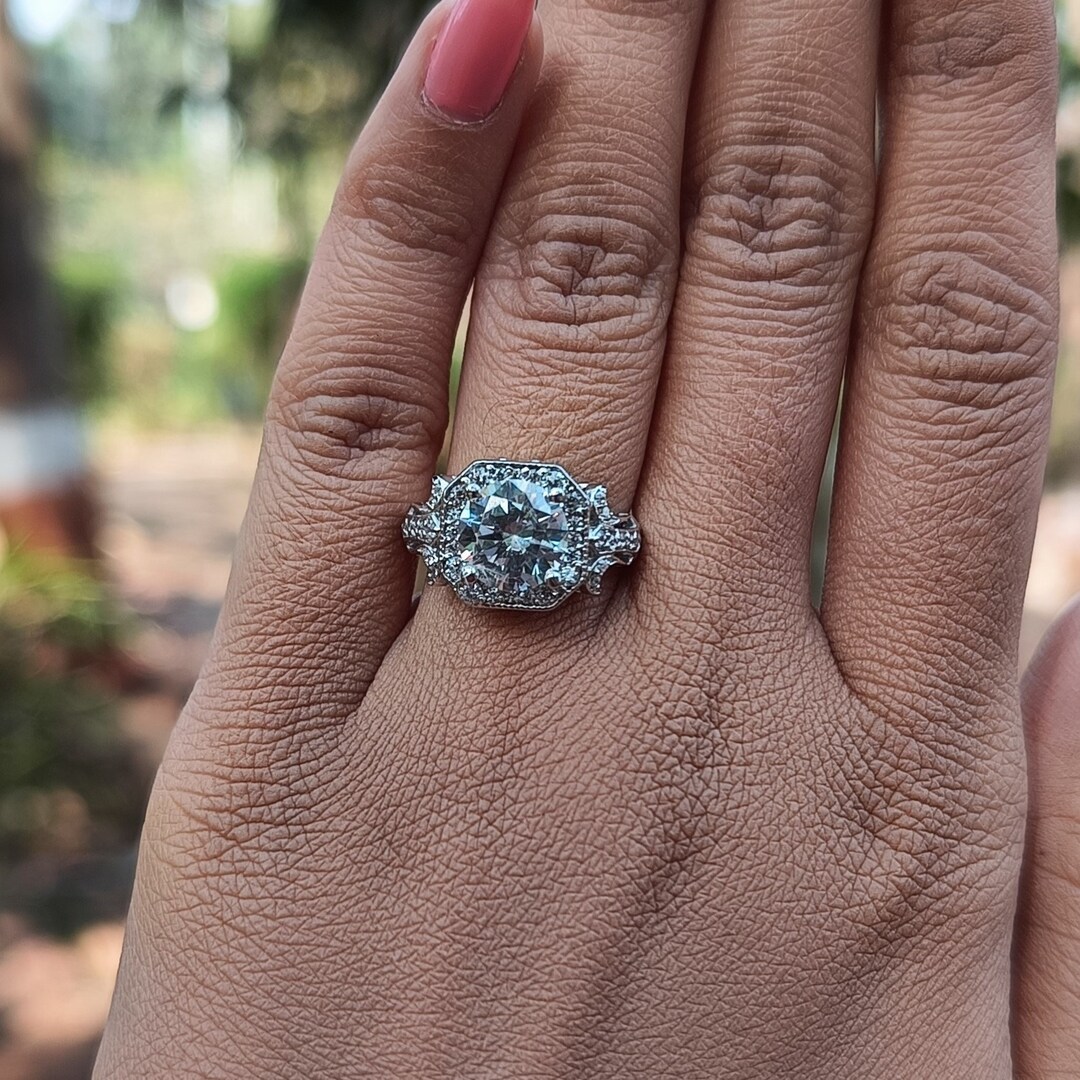 Vintage Art Deco 2.44ct Round Diamond Engagement Ring Antique & Vintage ...