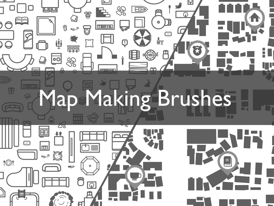 Map Making Brushes for Photoshop - Etsy