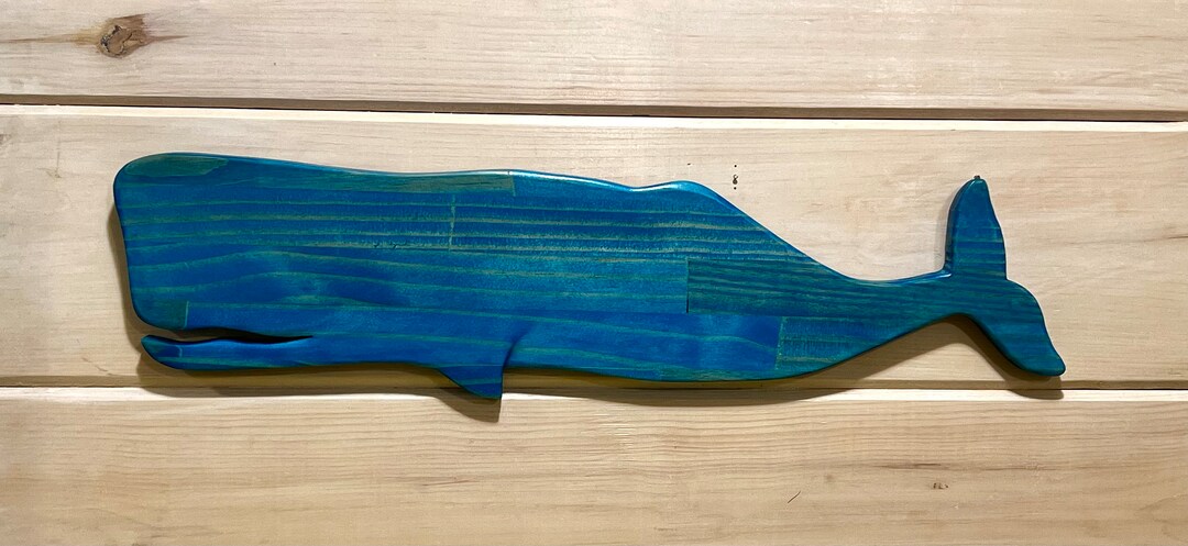 Small Stained "patchwork" Whale Art | 23 Inches | Nautical Coastal ...