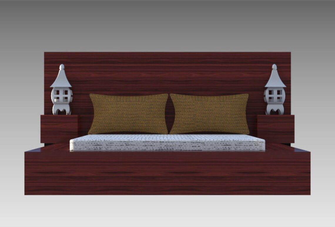 Queen Bed (platform, Modern Century Design) Drawing Plans - Etsy