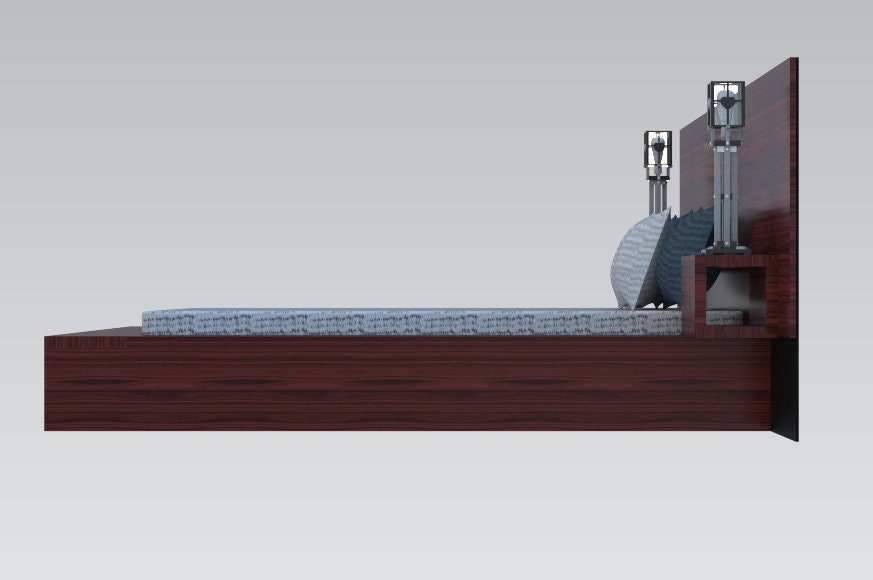 California King platform Bed Drawing Plans Modern Century Design - Etsy