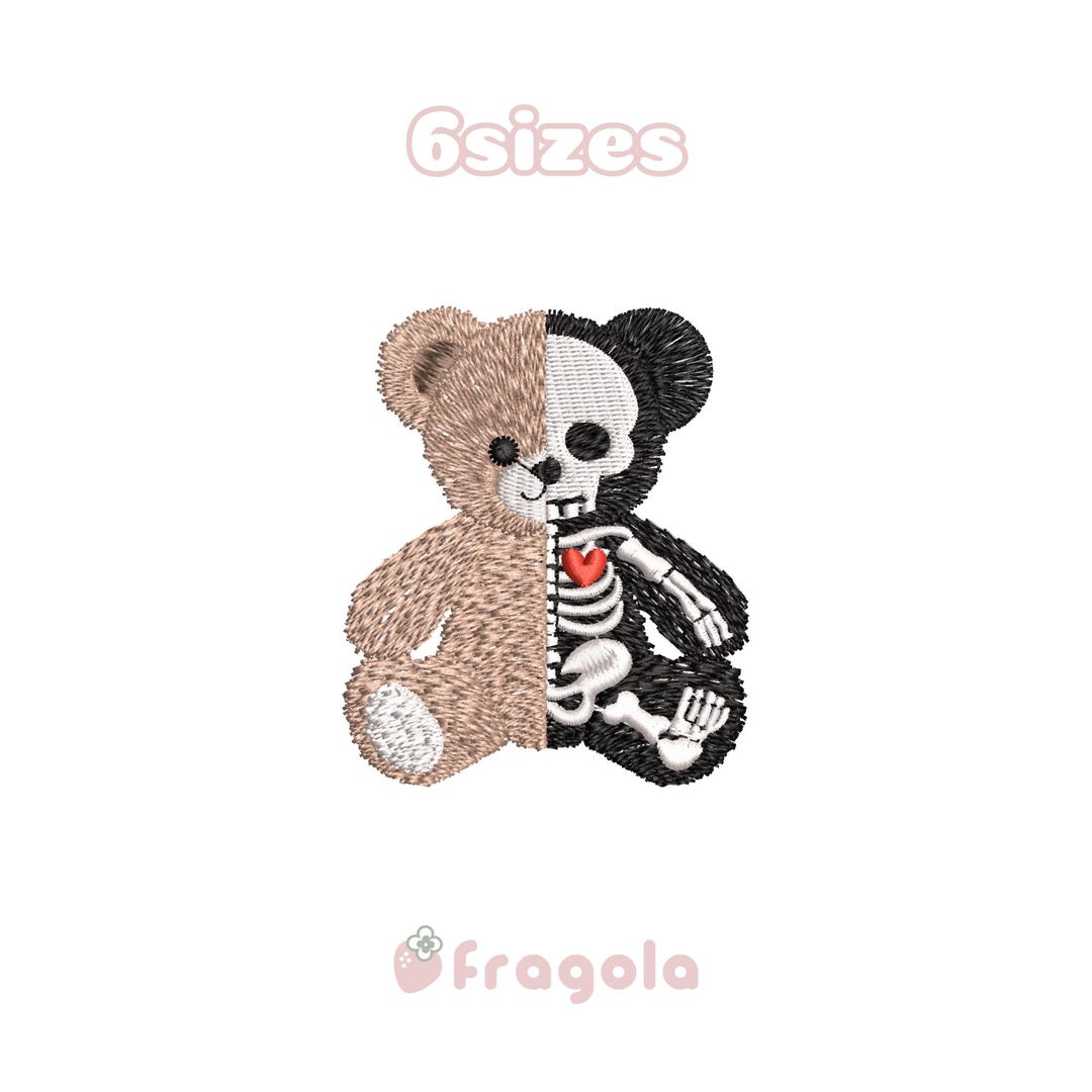 Skeleton Teddy Bear Embroidery Design - 6 Sizes, Instant Download - Etsy