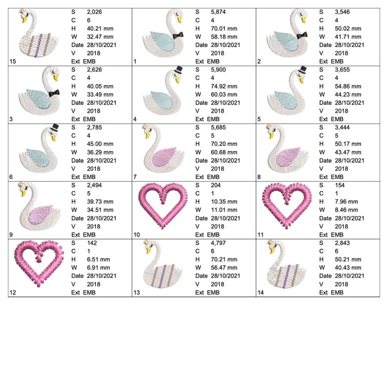 Swan Machine Embroidery Design ,instant Download - Etsy