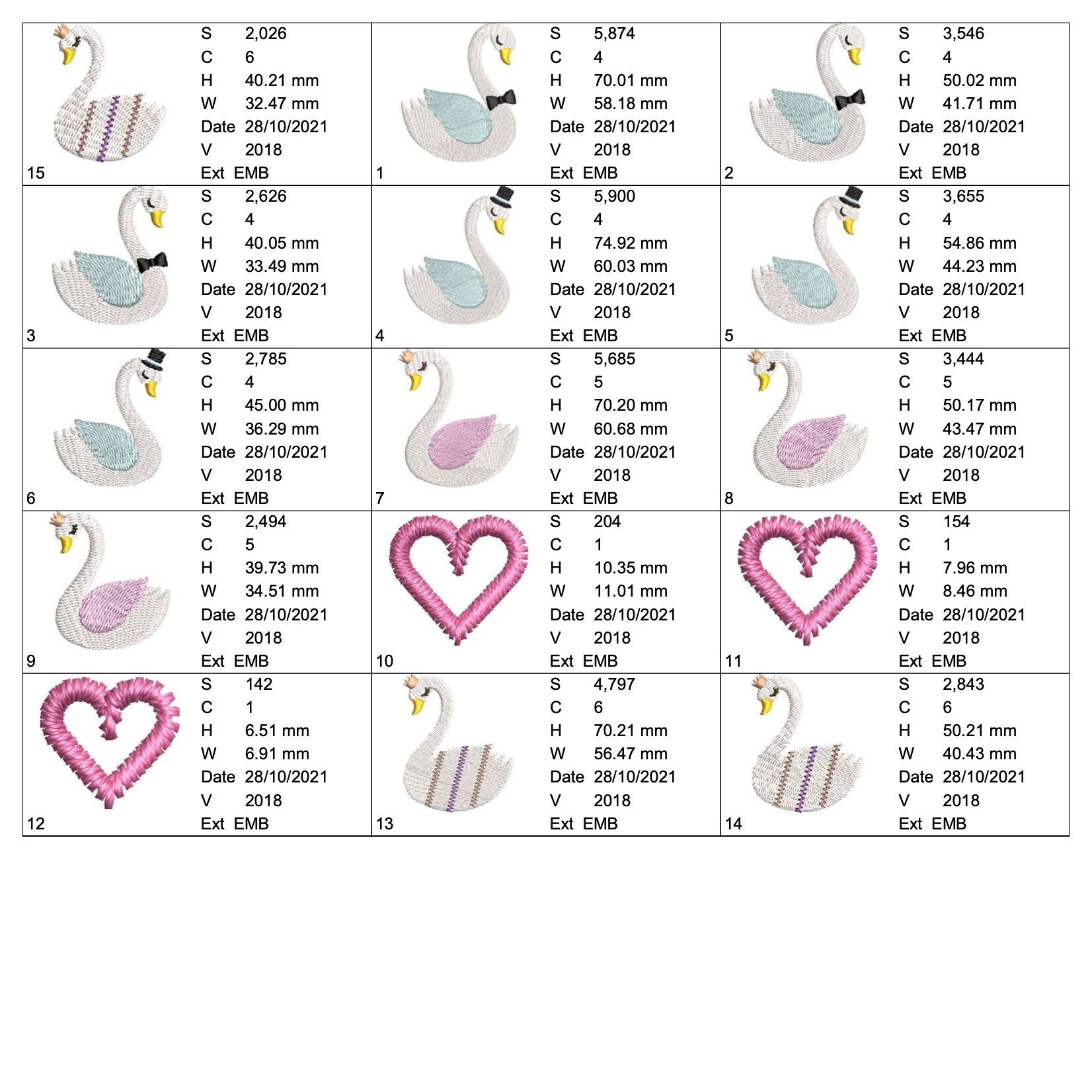 Swan Machine Embroidery Design ,instant Download - Etsy