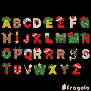 Christmas Alphabet Applique Machine Embroidery Design ,instant Download ...
