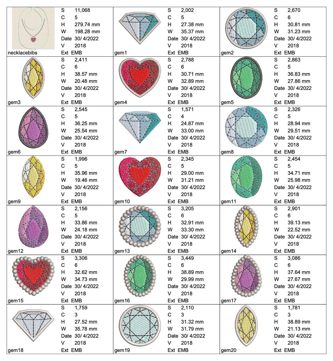 Gem Machine Embroidery Design ,instant Download - Etsy