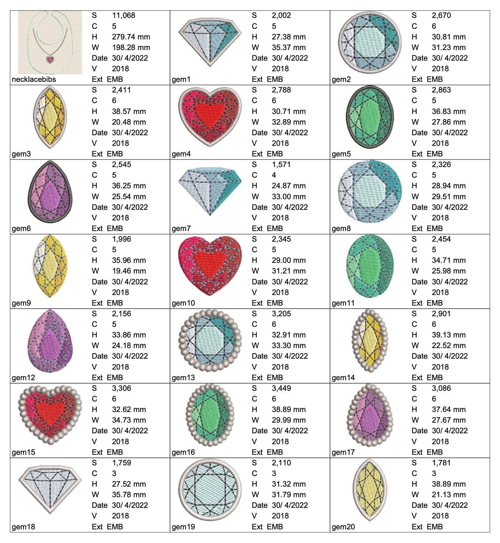 Gem Machine Embroidery Design ,instant Download - Etsy