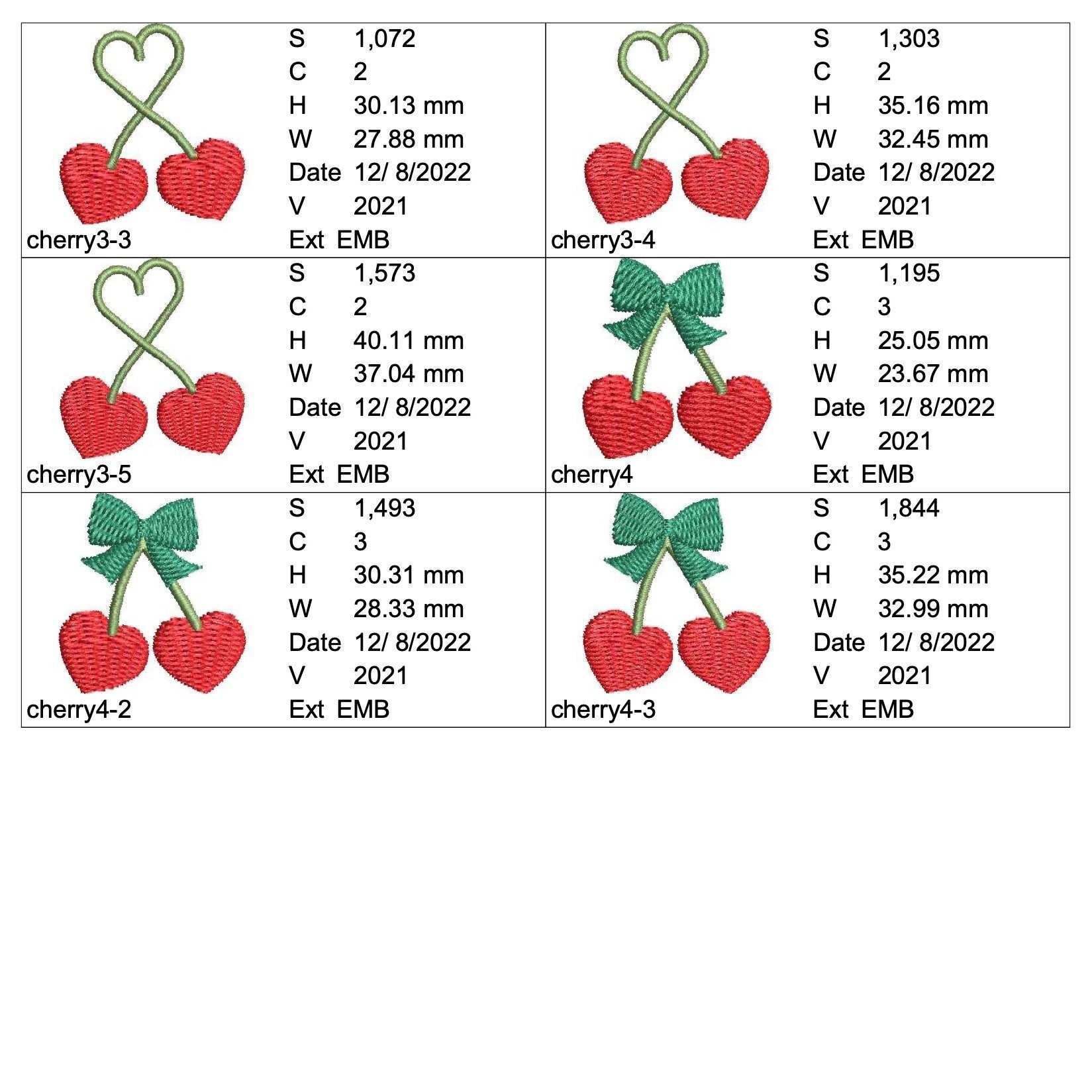 Heart Cherry Machine Embroidery Design ,instant Download - Etsy