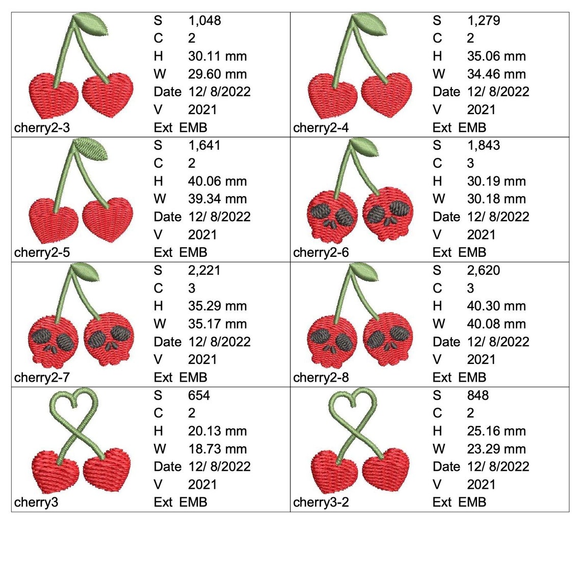 Heart Cherry Machine Embroidery Design ,instant Download - Etsy