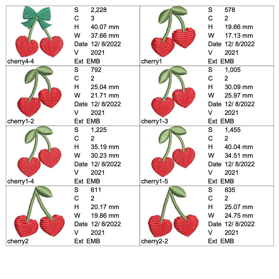 Heart Cherry Machine Embroidery Design ,instant Download - Etsy