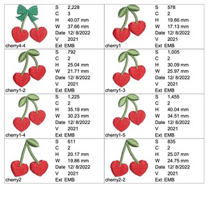 Heart Cherry Machine Embroidery Design ,instant Download - Etsy