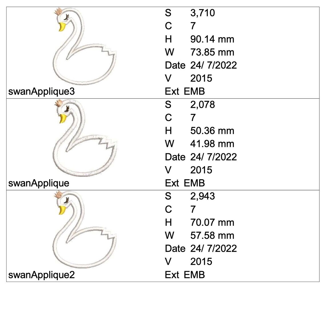 Swan Machine Embroidery Design instant Download - Etsy