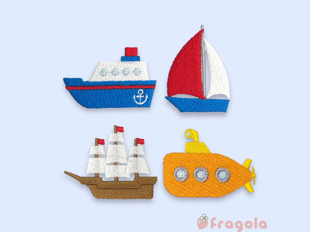 Ship Machine Embroidery Design Set,instant Download - Etsy
