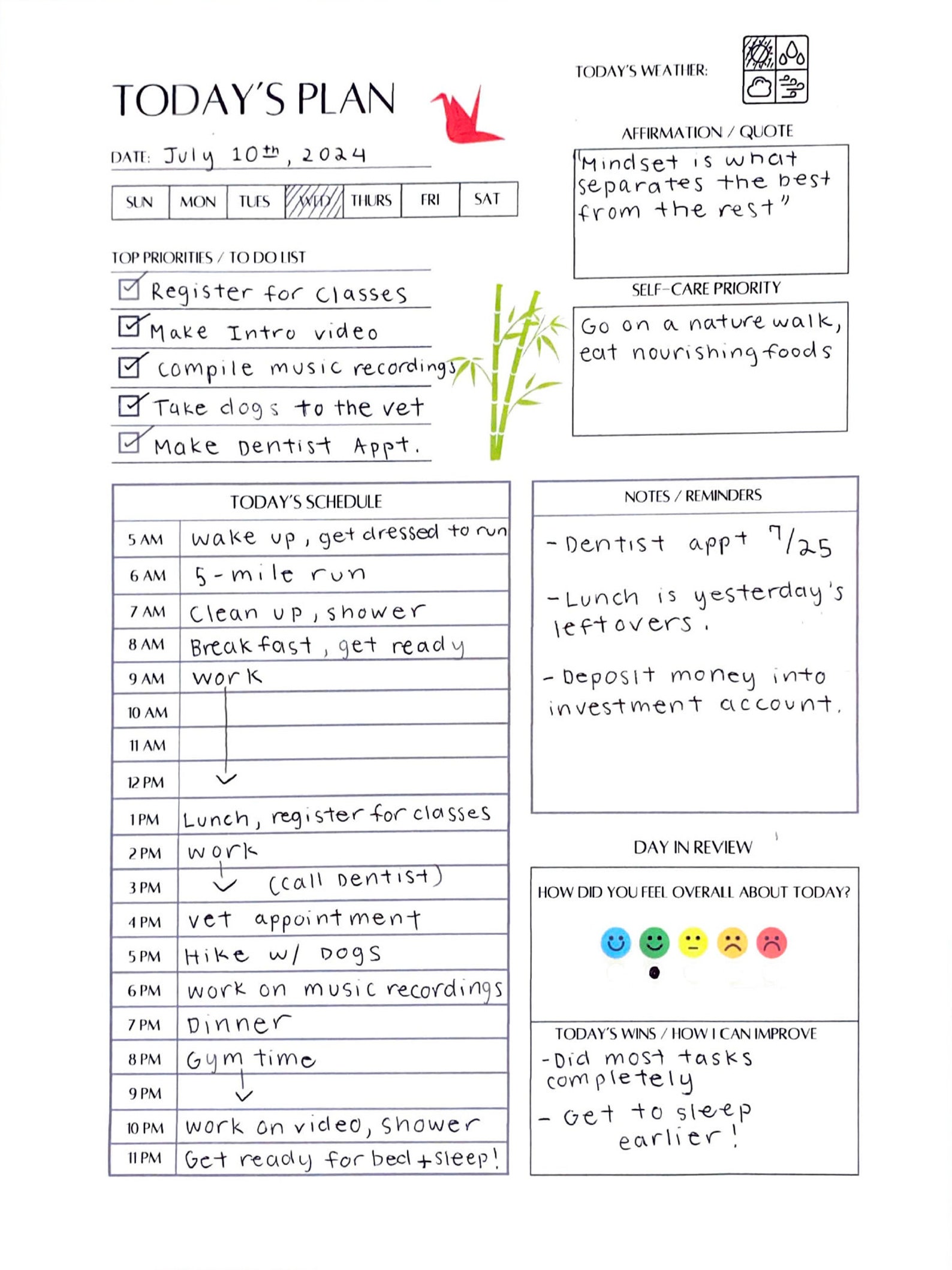 Printable Daily Planner, Daily Goal Planner, PDF Daily Planner, Digital ...