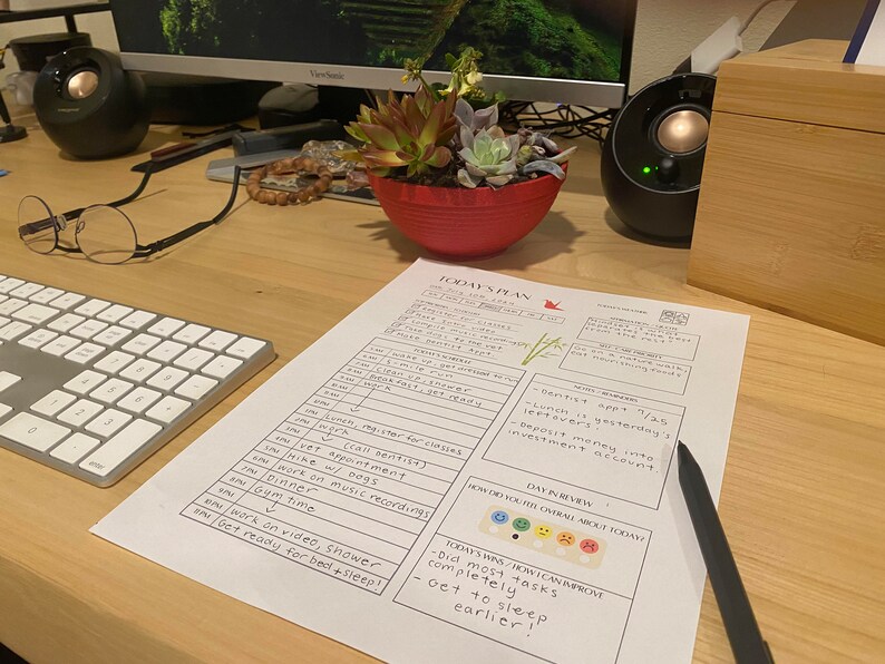 Printable Daily Planner, Daily Goal Planner, PDF Daily Planner, Digital ...