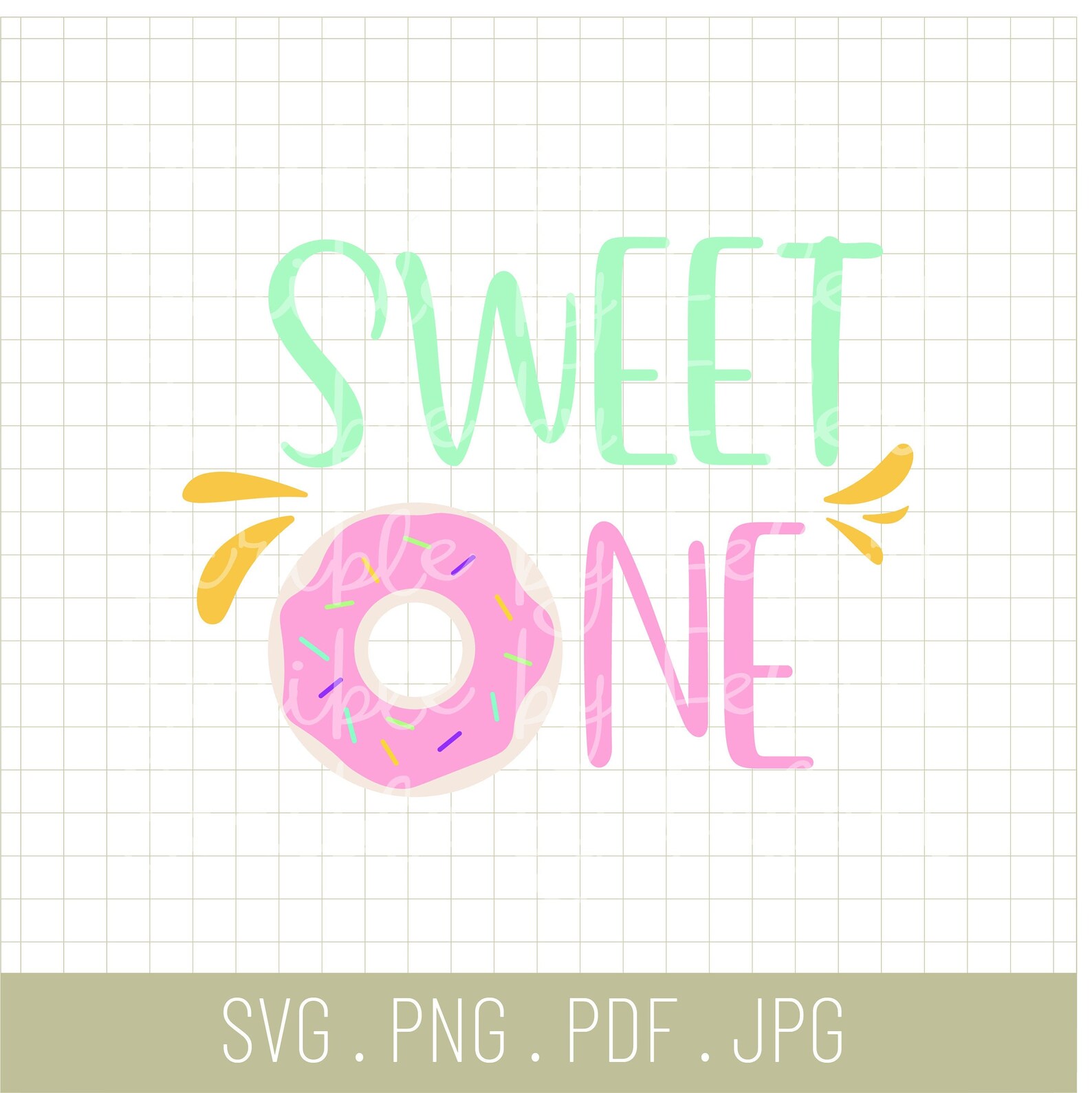 Sweet ONE Doughnut Donut Grow up SVG PNG Digital Design Doughnut 1s ...