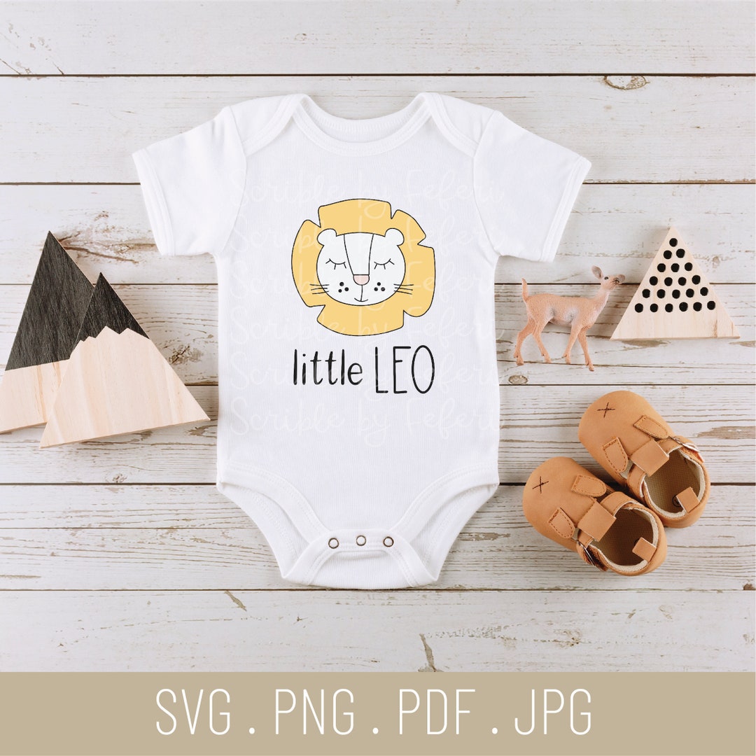 Little LEO SVG July Baby SVG Newborn Baby Bodysuit Svg Leo Baby Lion ...