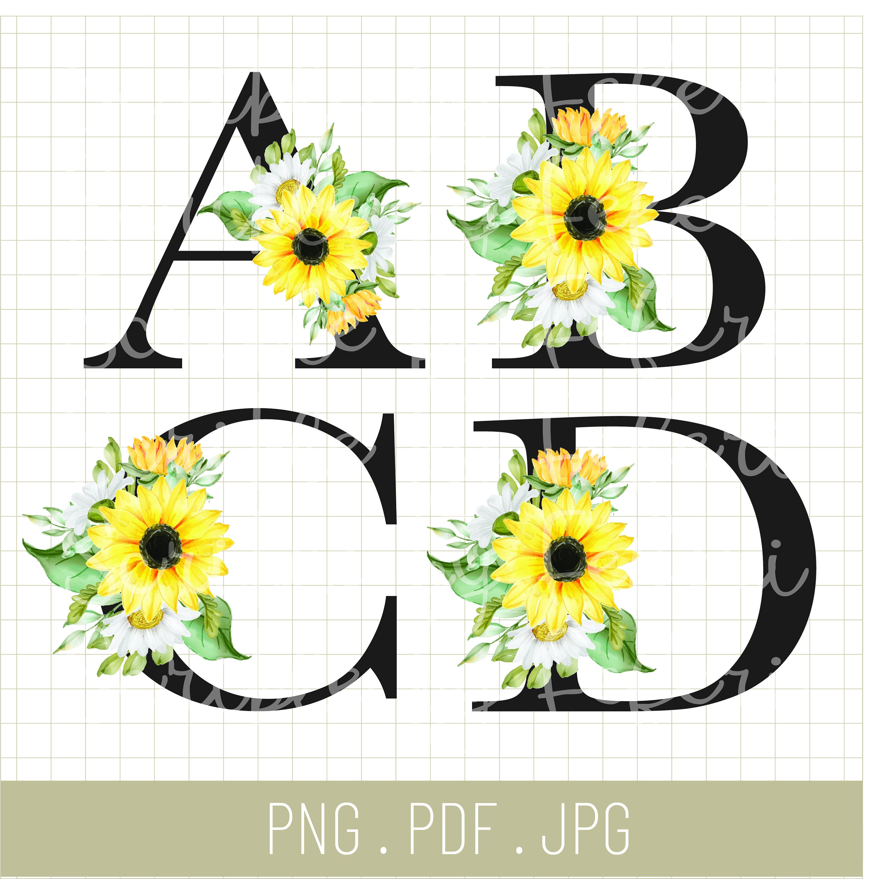 Water-colour Alphabet Clipart ABCD Alphabet PNG Floral Alphabet Clip ...