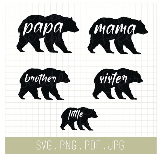 Bear Family Svg Papa Bear Mama Brother Sister Baby Bear | Etsy