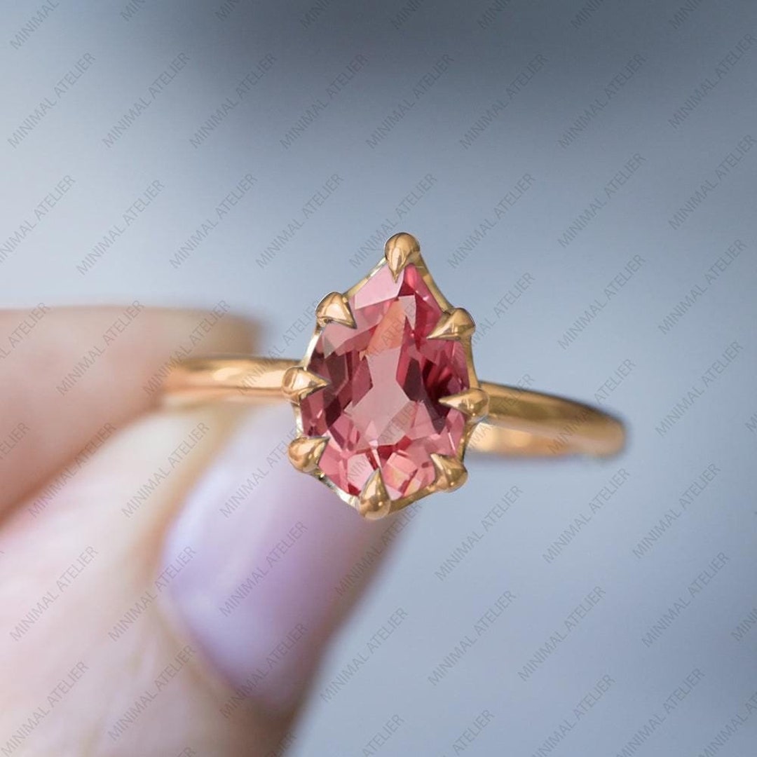 Vintage Madagascar Morganite Solitaire Ring, Minimalist Statement ...