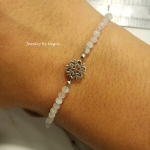 Sterling Silver Snowflake Bracelet With Inspirational Card - Beaded ...