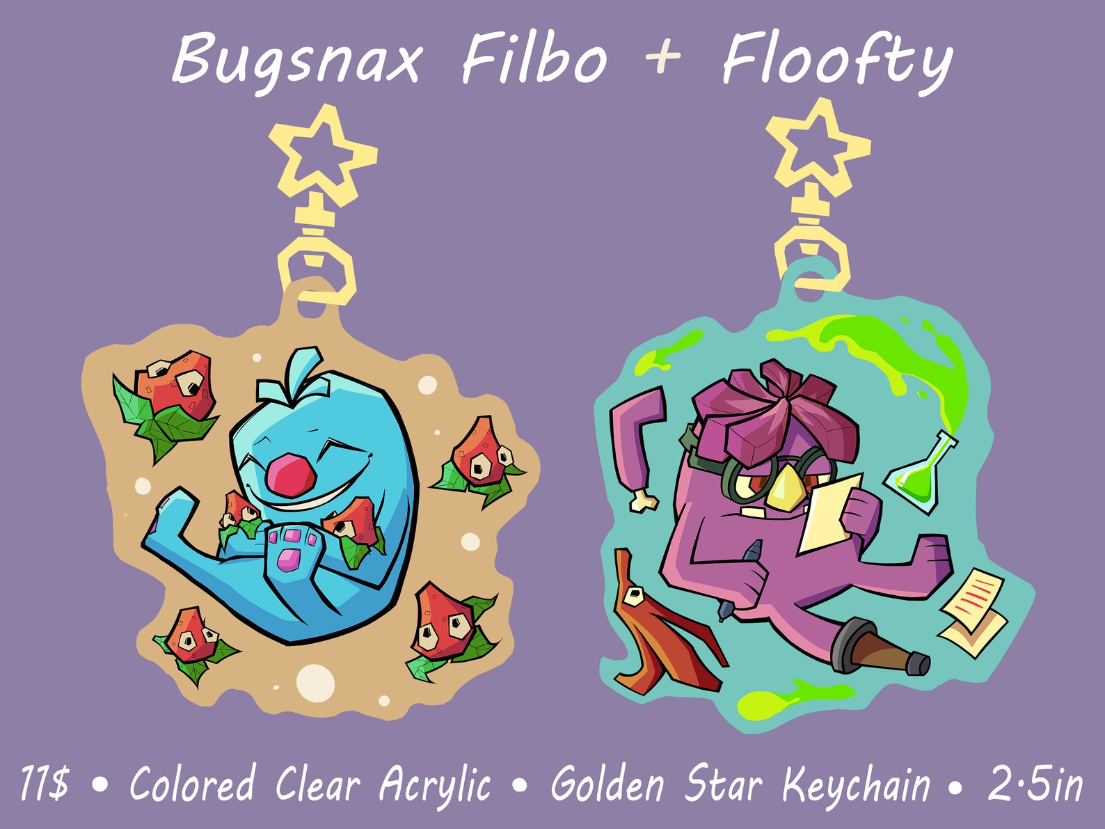 Bugsnax Floofty Fizzlebean Filbo Fiddlepie Colored Acrylic | Etsy