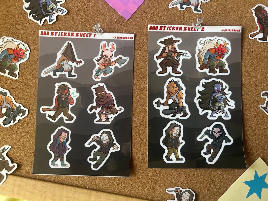 Dead by Daylight Sticker Sheet, Horror Game Characters, Waterproof ...