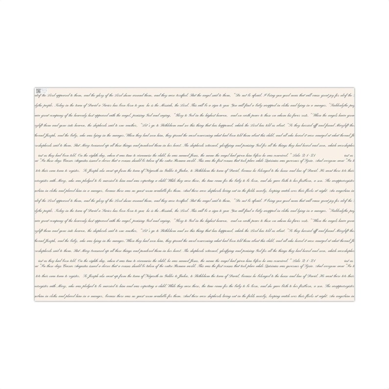 Luke 2 Scripture Wrapping Paper: Elegant Neutral Christmas Gift Wrap - Etsy