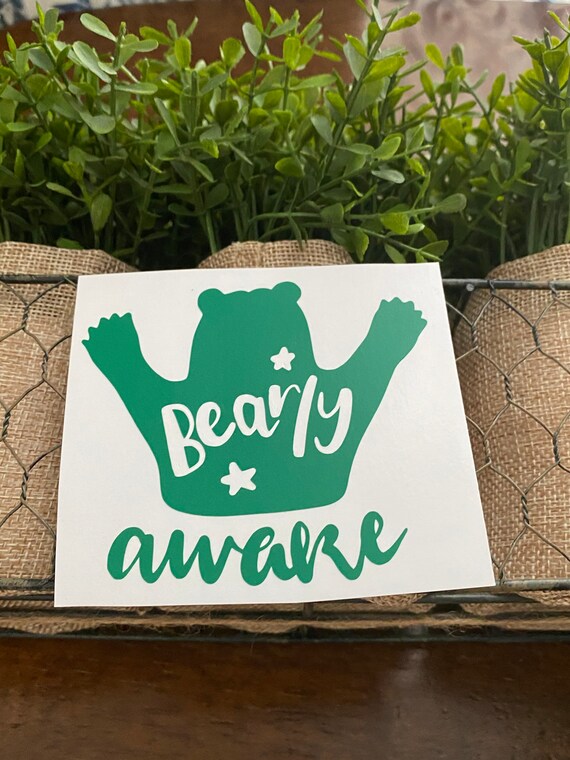 Bearly Awake Vinyl Decal | Etsy