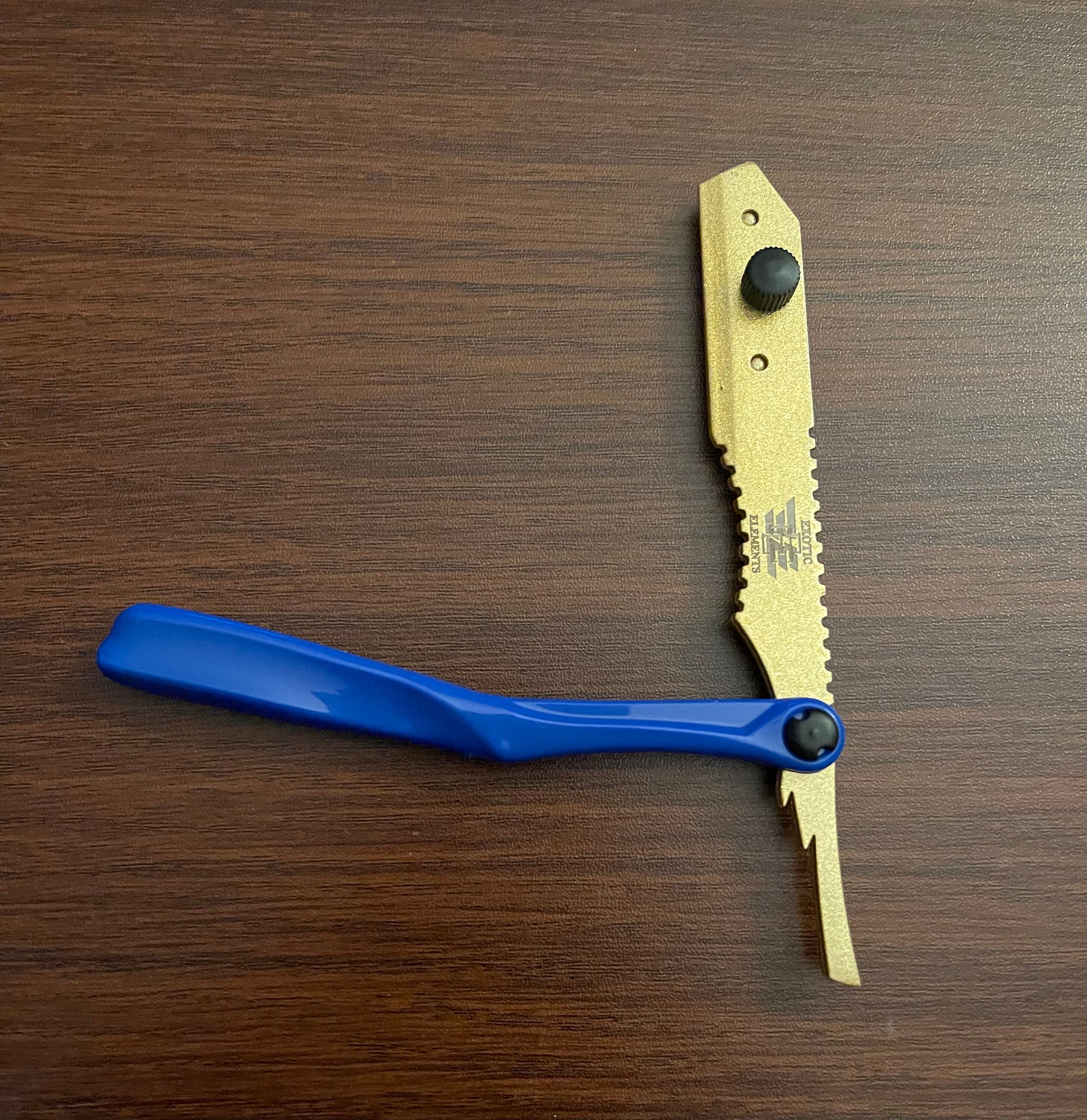 Blue and Gold Special Barber Shop Straight Edge Razor Very - Etsy