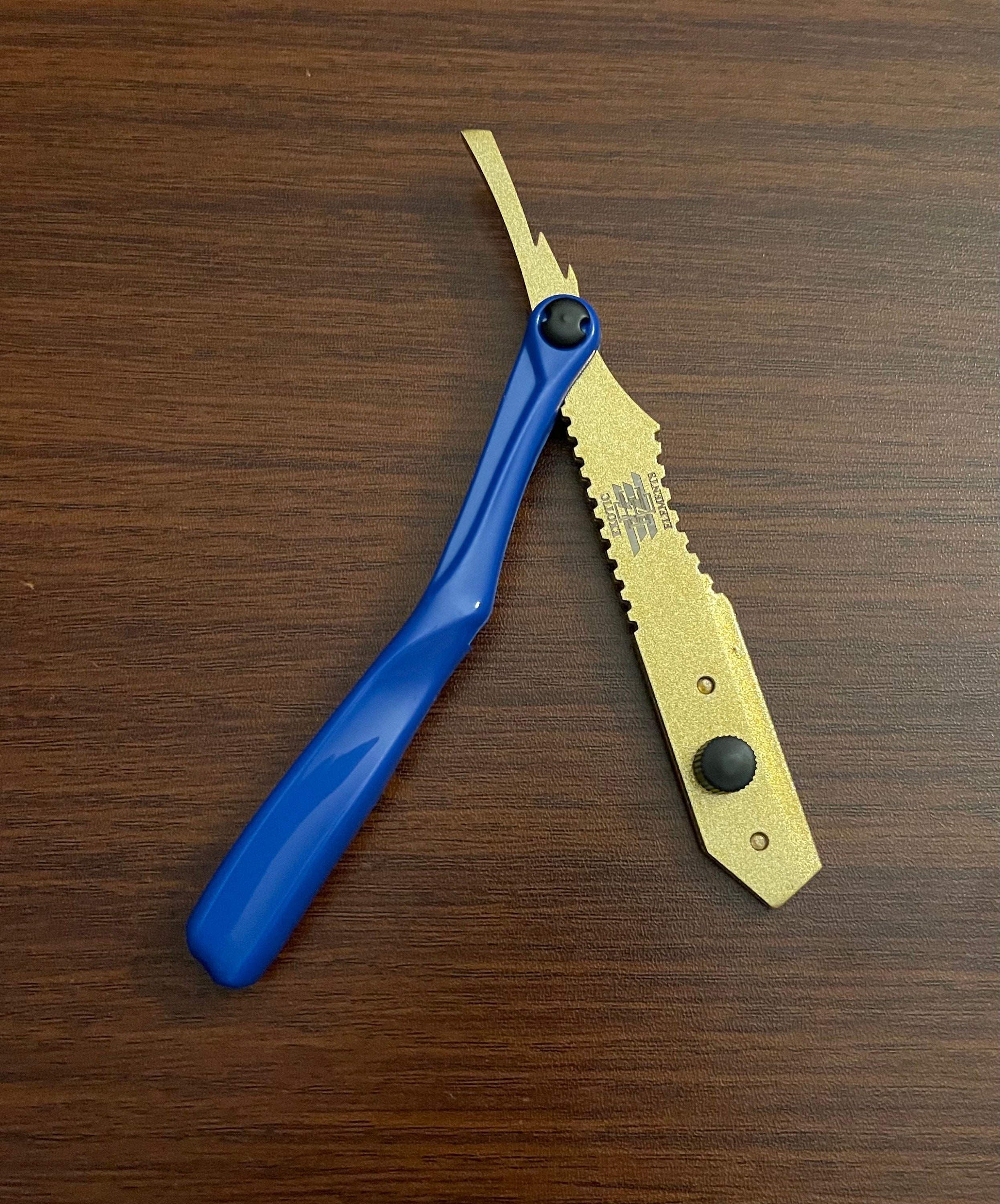 Blue and Gold Special Barber Shop Straight Edge Razor Very - Etsy