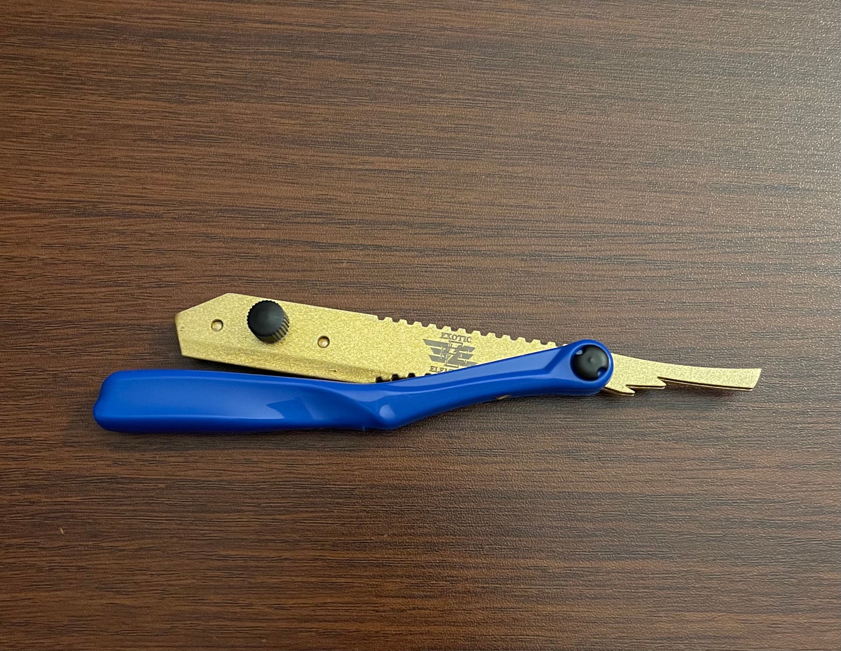 Blue and Gold Special Barber Shop Straight Edge Razor Very - Etsy
