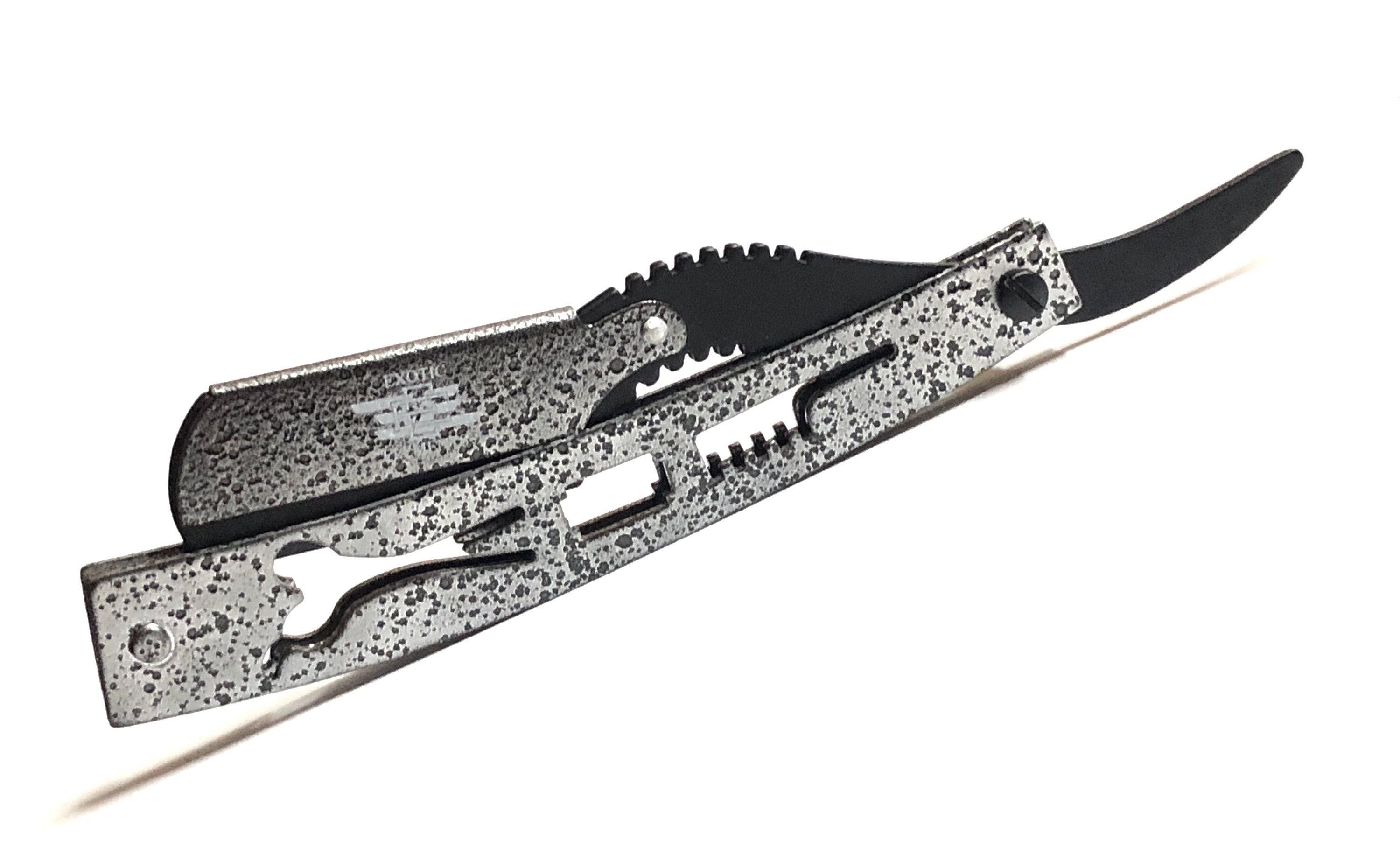 Gray and Silver Pro Straight Edge Razor Folding Knife - Etsy