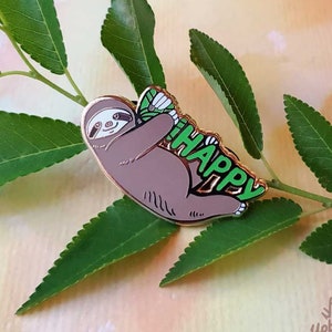 Sloth Happy Pin - Etsy