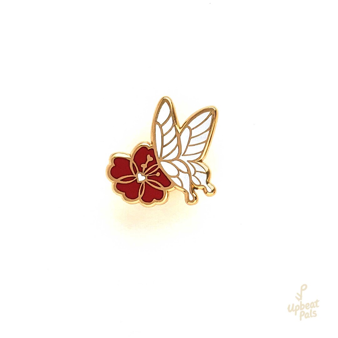 Butterfly and Flower Pin - Glow in the Dark - Etsy