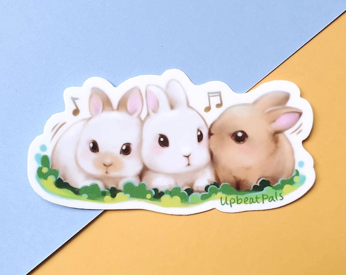 Sable point Netherland Dwarf bunny sticker cream brown rabbit vinyl ...
