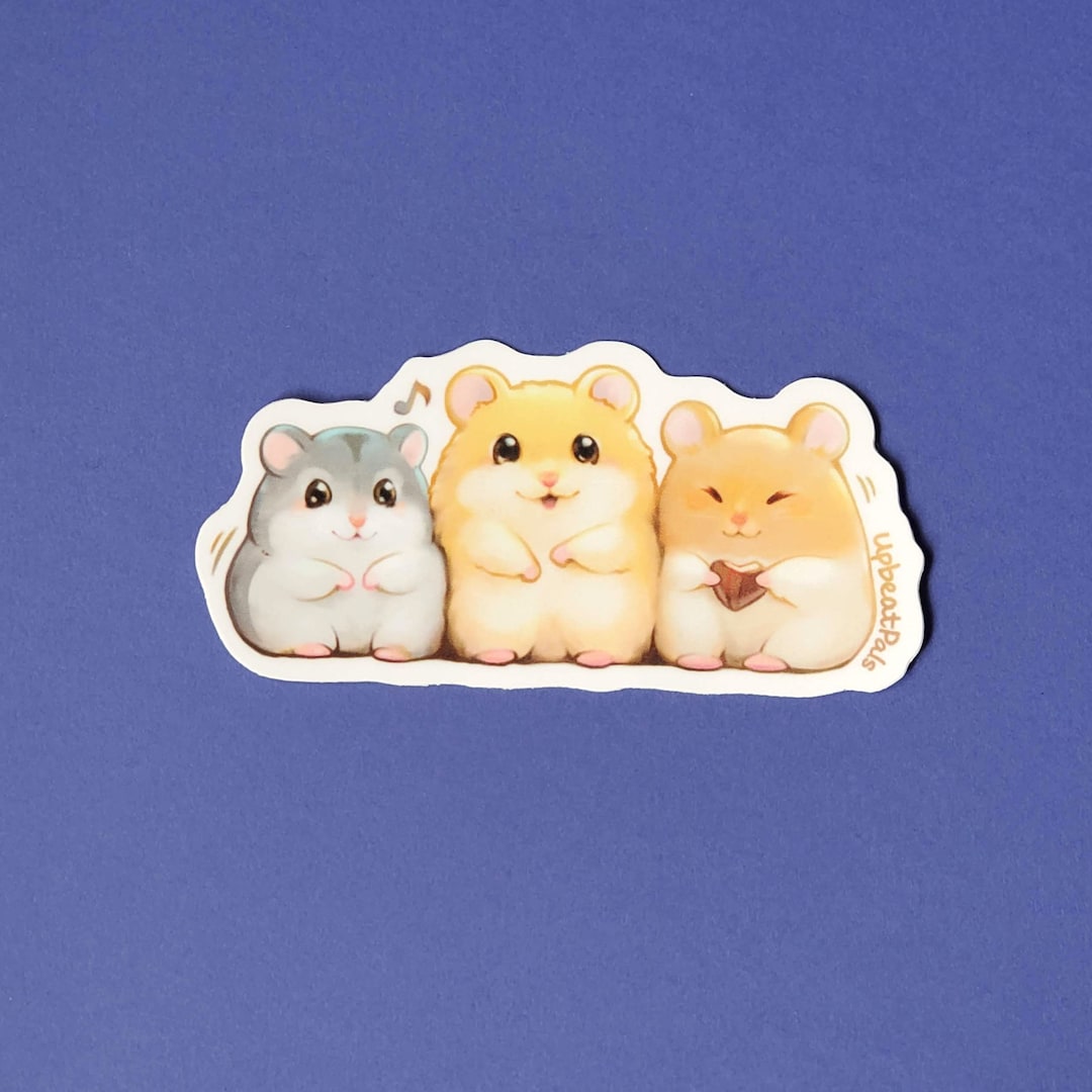Baby Hamsters Sticker, Gray Yellow Brown - Etsy