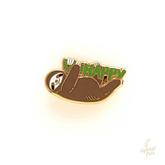 Sloth Happy Pin | Etsy
