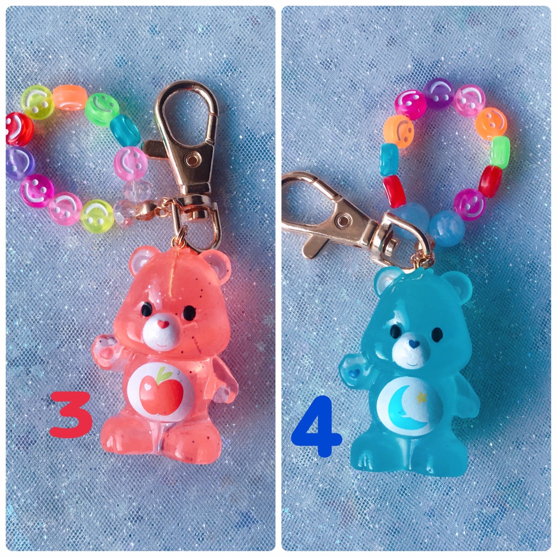 Glitter and Clear Care Bear Charm Kawaii Charmcute - Etsy