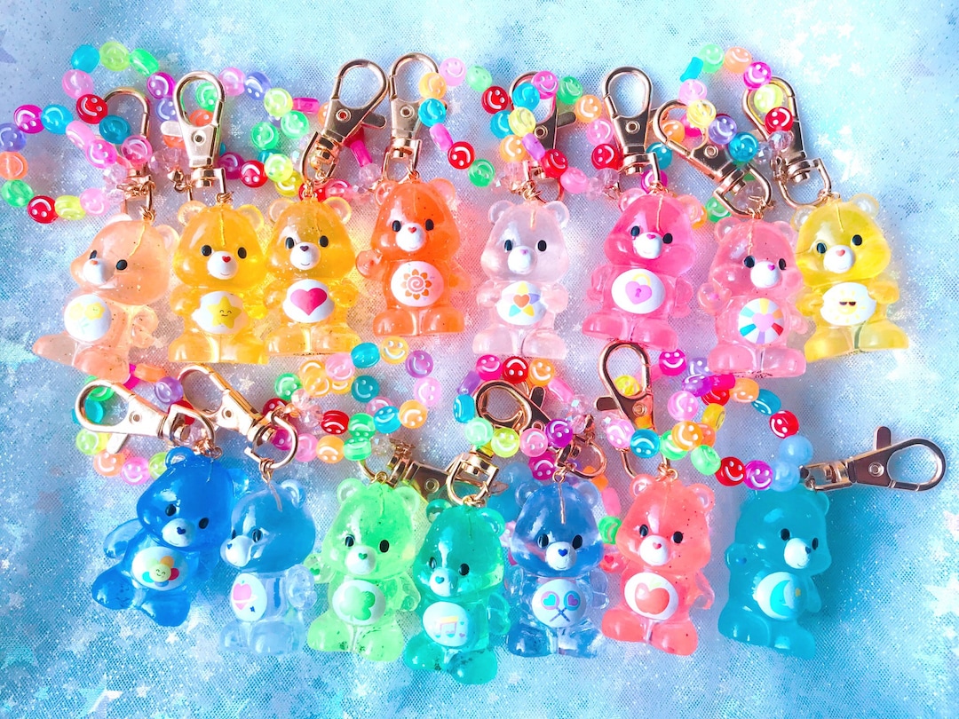 Glitter and Clear Care Bear Charm, Kawaii Charm,cute Charm,gift for Her ...