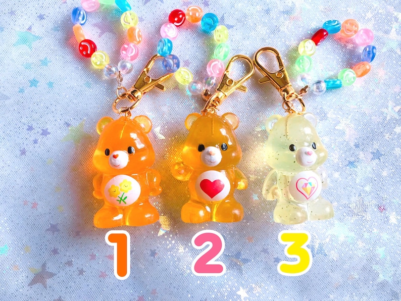 Rainbow Care Bears Keychain, Kawaii Charm,cute Charm,gift for Her,gift ...