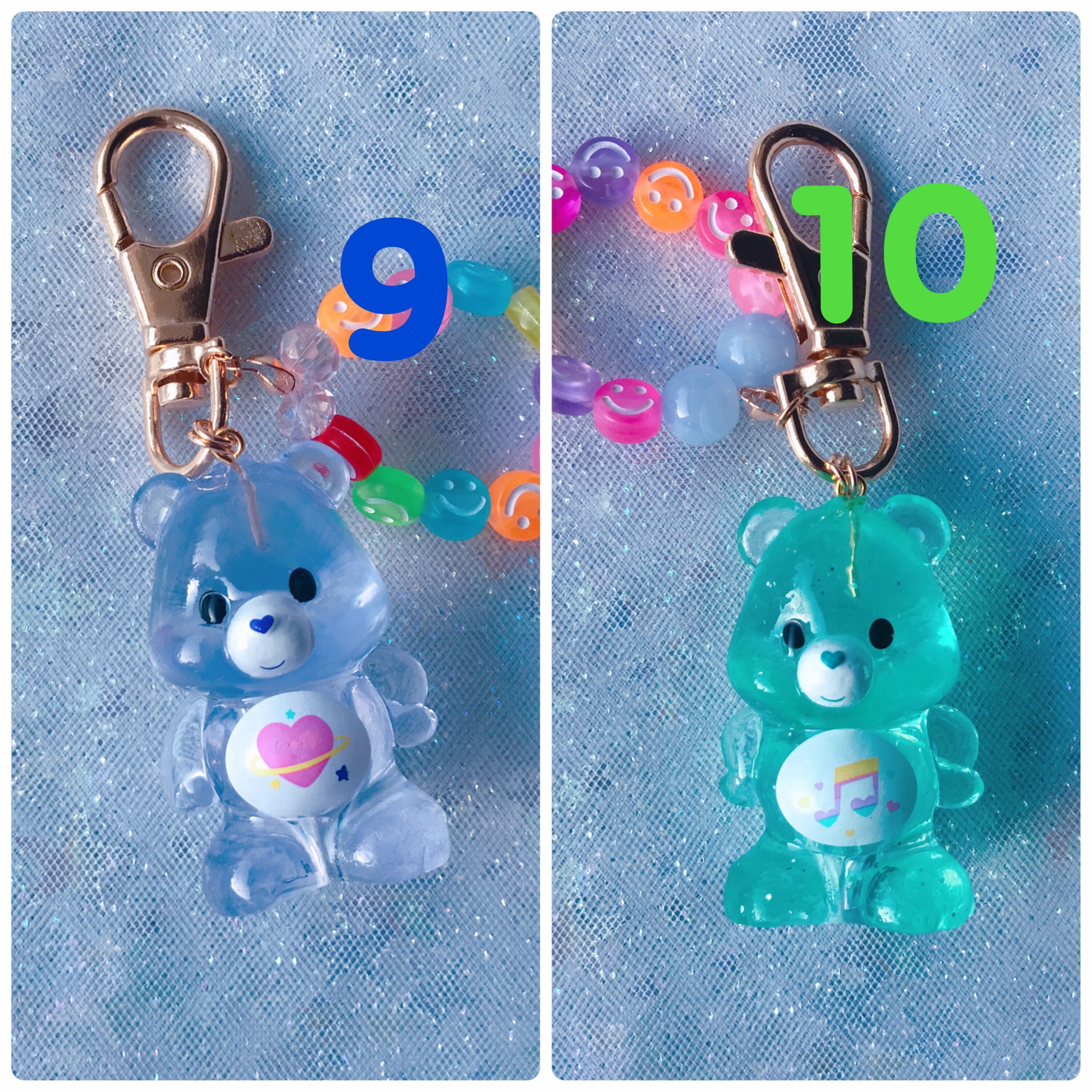Glitter and Clear Care Bear Charm Kawaii Charmcute - Etsy