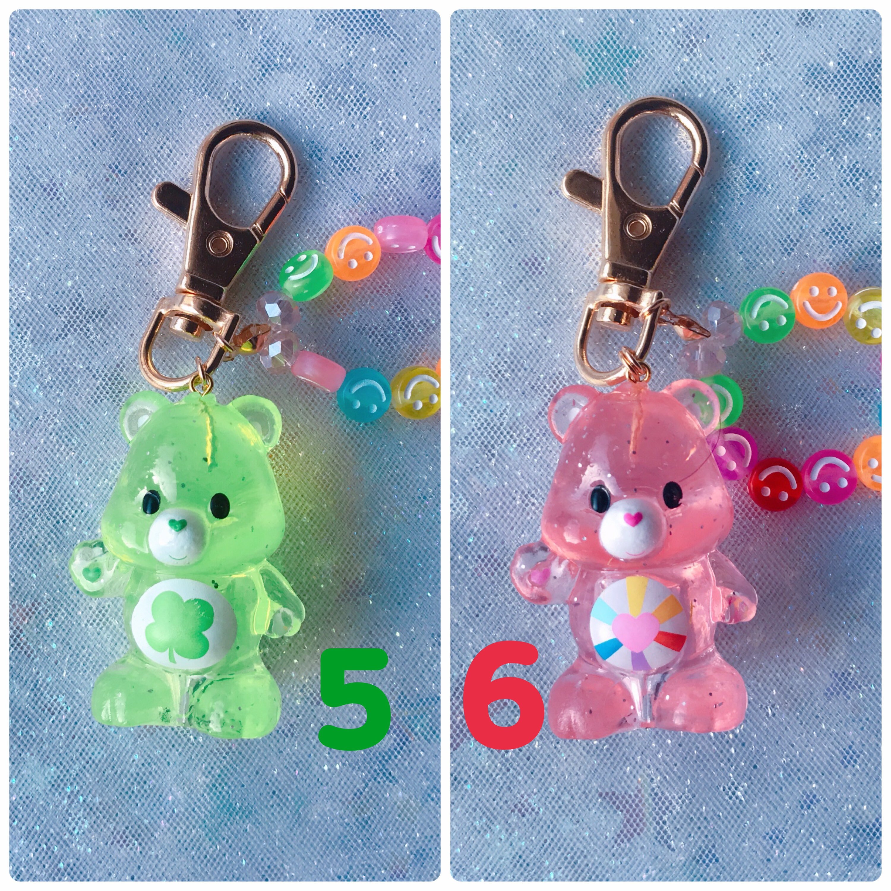 Glitter and Clear Care Bear Charm Kawaii Charmcute - Etsy