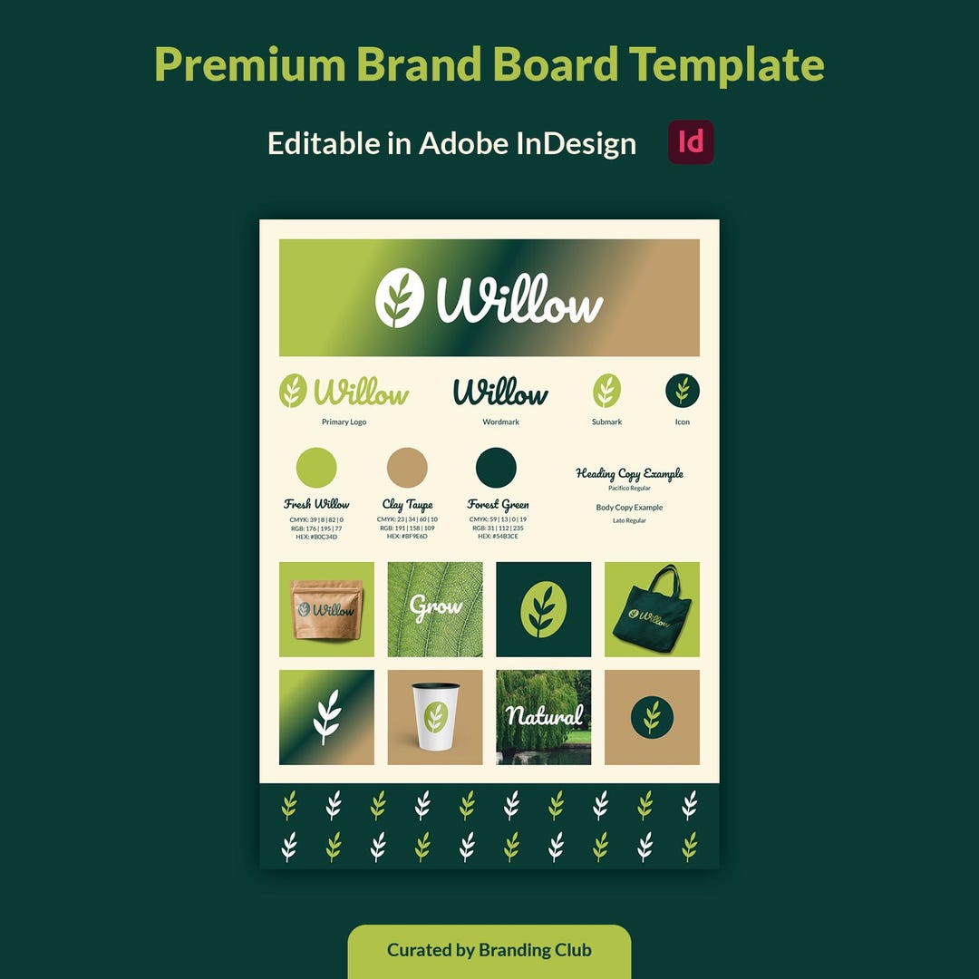 Brand Board Template Adobe Indesign | Logo & Brand Identity Kit ...