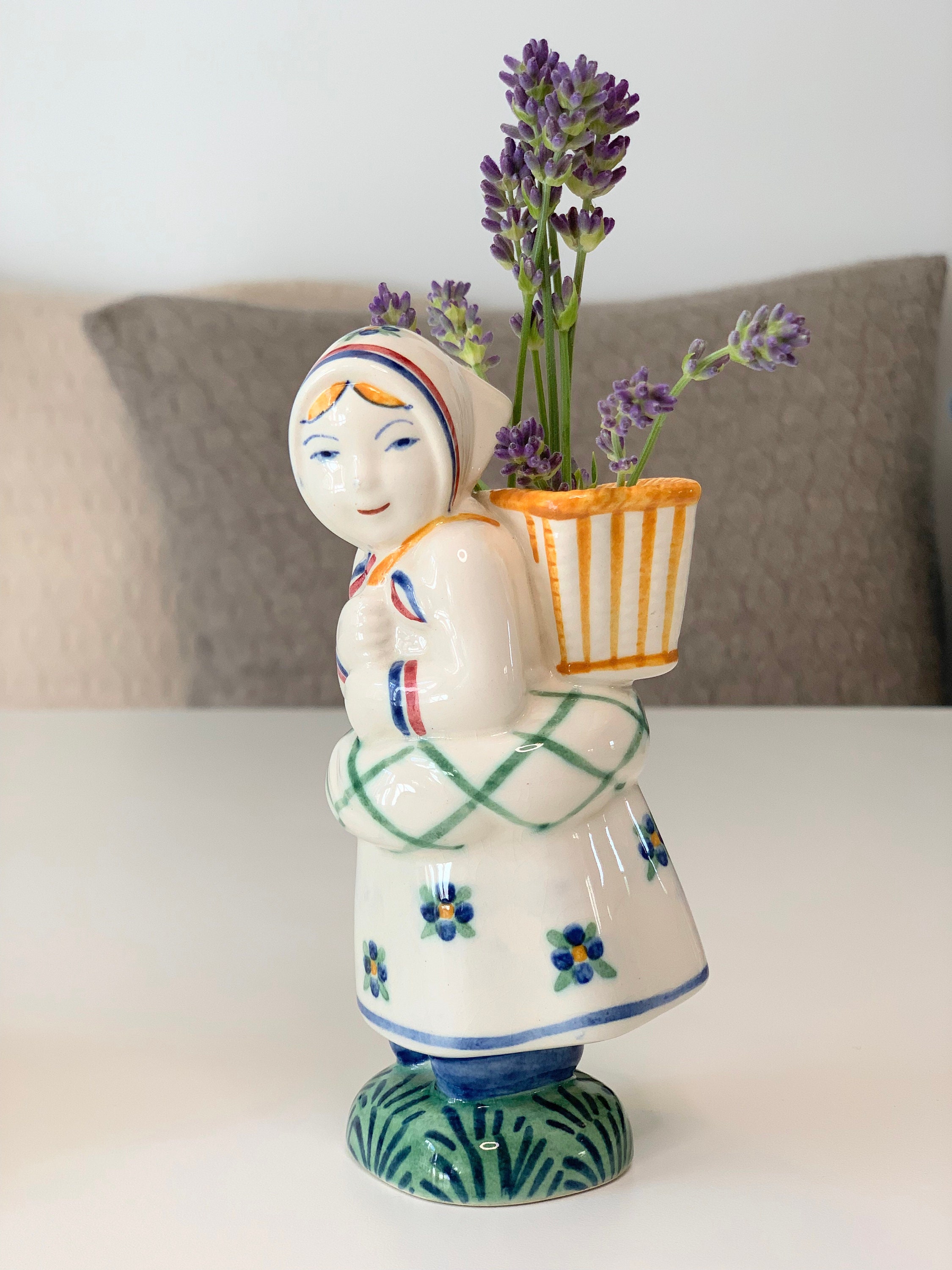 JUS Royal Copenhagen Aluminia Faience Porcelain Børnehjælper Child Welfare Flower Vase Made in ...