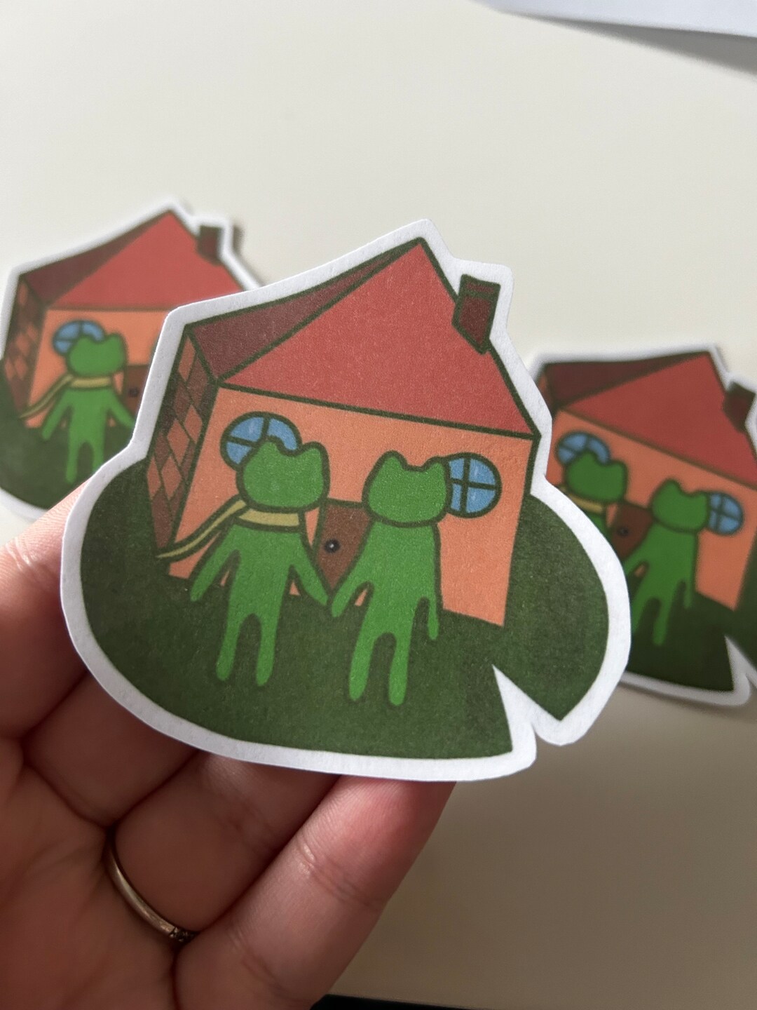 Frogs on a Lily Pad Sticker | New Pad Sticker - Etsy
