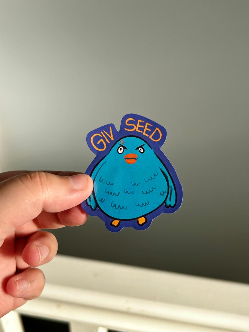 Threatening Bird Sticker , Giv Seed , Meme Sticker - Etsy