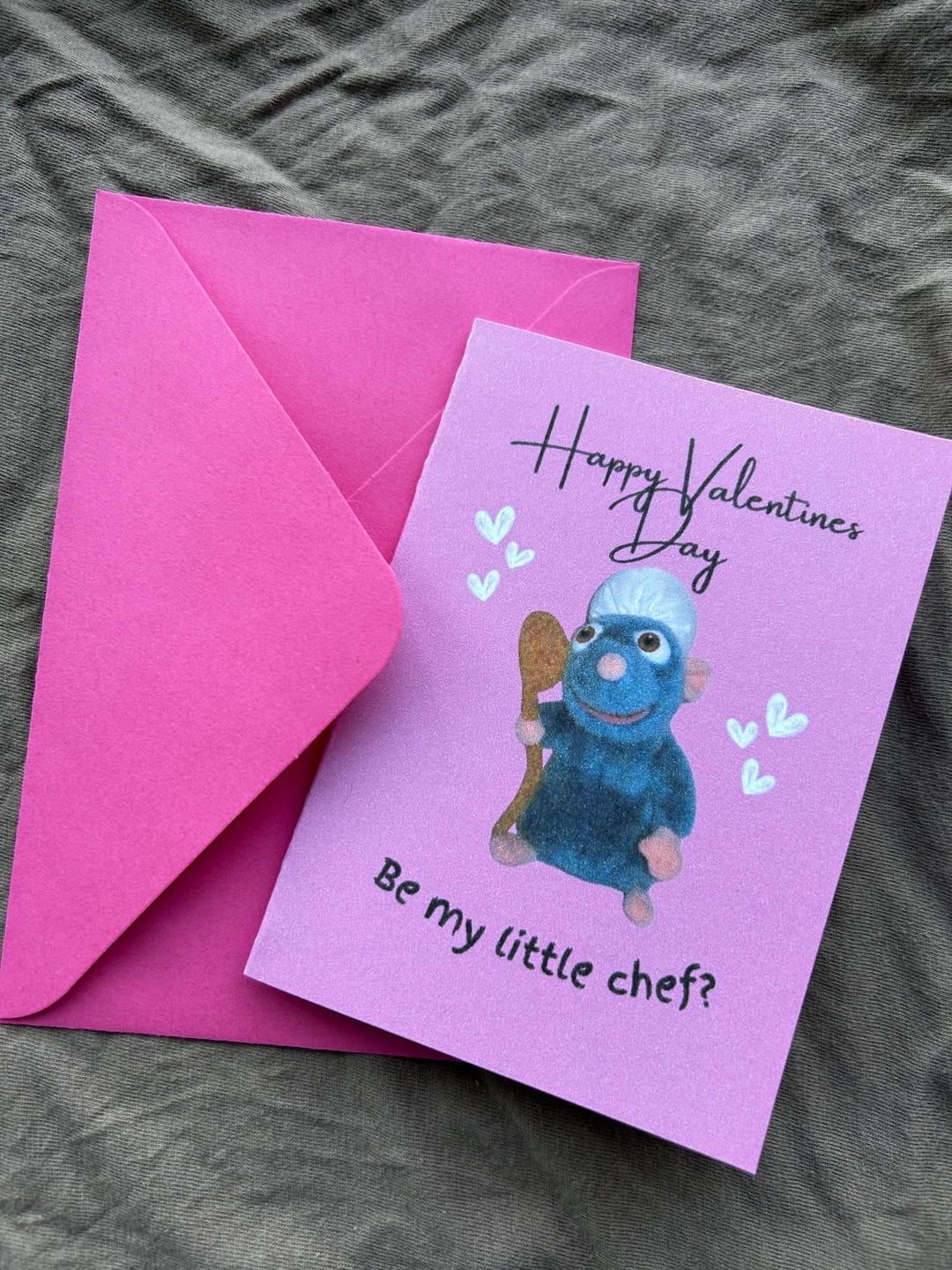 Valentines Day Card Funny Little Chef , Be My Little Chef , Chef Rat ...