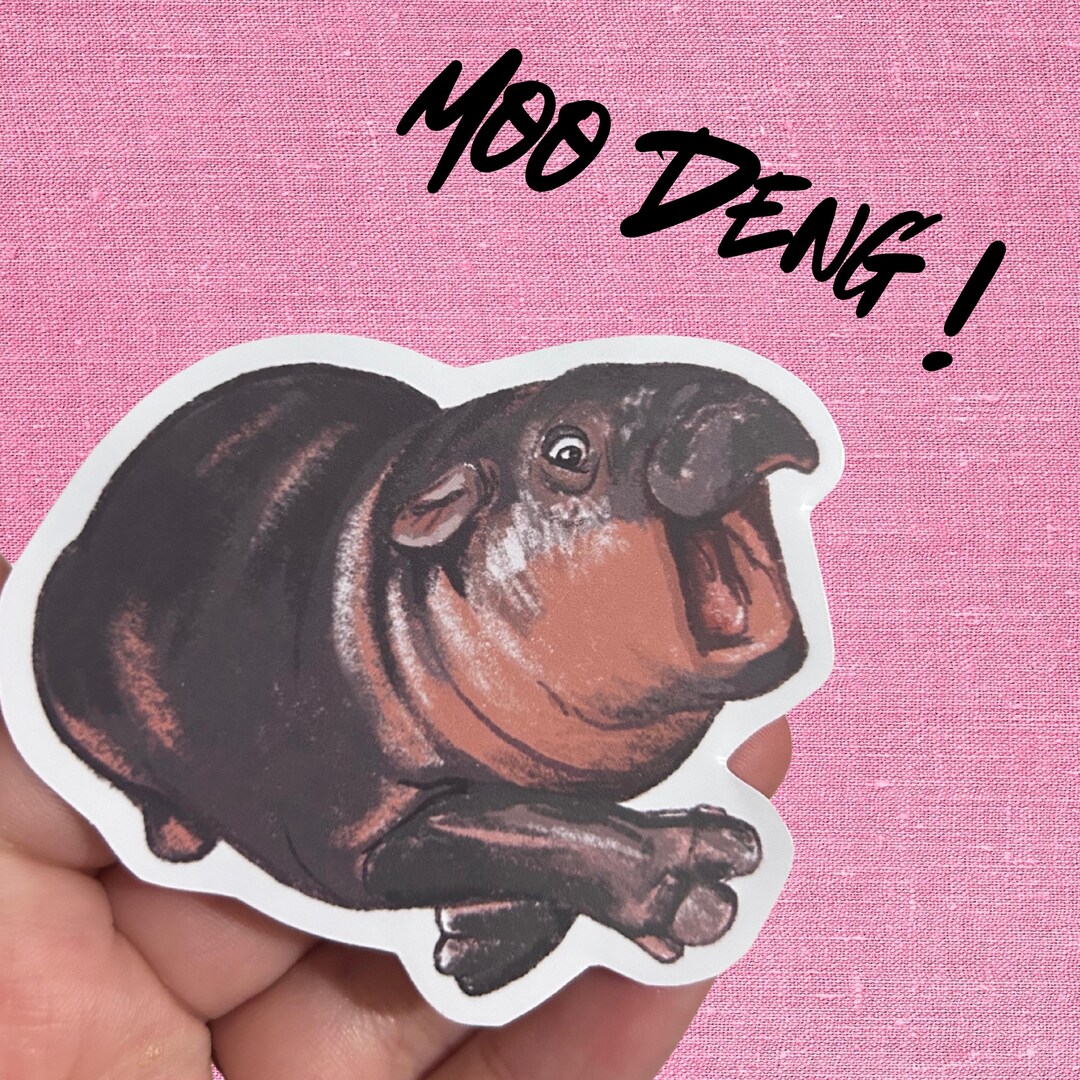 Moo Deng Cute Sticker , Moo Deng Hippo , Baby Hippo , Moo Deng Gifts - Etsy
